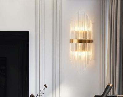 China High Brightness Indoor Modern Wall Sconces 7000lm E14*2 Crystal Sconce Lights for sale