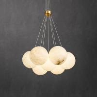 China Spanish Style Dining Room Copper Alabaster Pendant Chandelier Lighting 100lm/W for sale