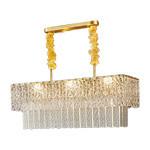 China AC110V Square Modern Crystal Chandelier Ceiling Lights Electroplated Hardware Strong Bearing for sale