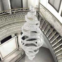 China Thickened Chassis Polishing Crystal Large Chandelier Lights 25m2 For Double Revolving Staircase for sale