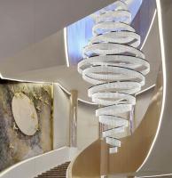 China Thickened Chassis Polishing Crystal Large Chandelier Lights 25m2 For Double Revolving Staircase for sale