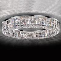 China Square Round K9 Crystal Flush Mount High Ceilings Chandeliers ODM for sale