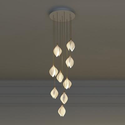 China G9 Petal Pendant Ceiling Light Multi Size Ceramic Flower Pendant Light 85V To 265V for sale