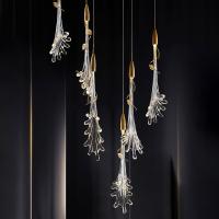 China OEM LED Glass Flower Ceiling Light Soft Brightness Wear Proof for sale