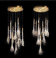 China OEM LED Glass Flower Ceiling Light Soft Brightness Wear Proof for sale