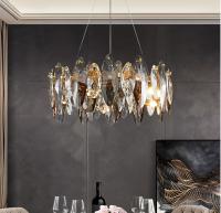China 80cm Adjustbale Wire Iron Crystal Chandelier Smoked Crystal Ceiling Light ISO9001 240V for sale
