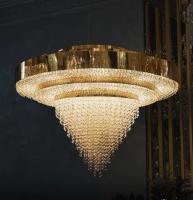 China Metal Transparent Crystal Custom Pendant Lights For Hotel And Banquet Hall for sale