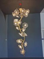 China Customized Pendant Lamp 51W To 60W Mushrooms Leaf Modern Vertical Extra Large Chandeliers for sale