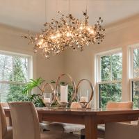 China Shimmer Branching Disc Chrome Chandelier Ceiling Light Customized for sale