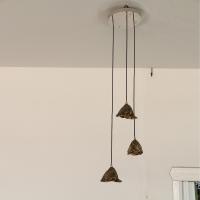 China Dewaxed Copper Lotus Leaf Chandelier Creative Indoor Chandelier for sale