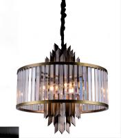 China Energy Saving Smokey Gray Round Crystal Chandelier Modern Supports Customization for sale