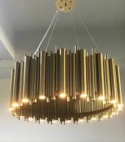 China Copper Body Material Pendant Chandelier Lights Dramatic Pipe Design for sale