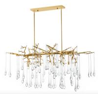 China 80 CRI Modern Crystal Chandelier Square Clear Glass Drop Chandelier for sale