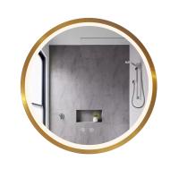 China Elegant Golden Aluminum Frame LED Bathroom Mirror Light Wall Mounted 600*600mm for sale