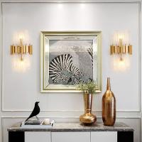 China G9 LED Functional Decor Modern Crystal Wall Sconces Gold Finish for sale