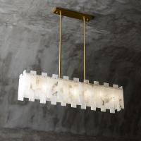 China Iron Scagliola High End Pendant Lights With Marble Lampshade for sale