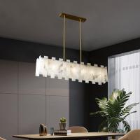 China Iron Scagliola High End Pendant Lights With Marble Lampshade for sale