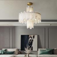 China Iron Scagliola High End Pendant Lights With Marble Lampshade for sale