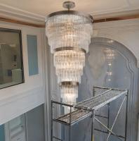 China Nordic Purple Crystal Chandelier Lighting For Staircase Hotel Custom Wedding Large Lobby for sale