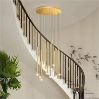 China Commercial Modern LED Long Hanging Chandelier Gold Or Black Finishes for sale
