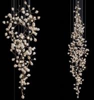China White Magnolia Flower Glass Custom Chandelier For High End Hotel Banquet Hall for sale