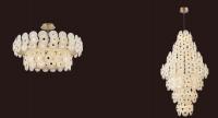 China 24V 3500K Champagne Gold Glass Custom Chandeliers Soft Brightness for sale
