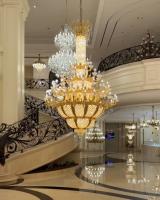 China ODM OEM Golden Luxury Large Modern Entry Chandeliers For High End Commercial Buildings for sale