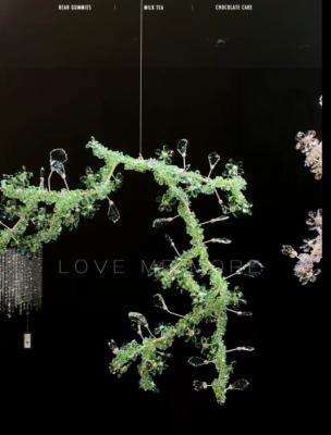 China Unique Green Crystal Flower Chandeliers Light For Fantastic Place for sale