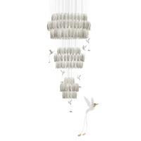 China New Design High Ceiling Decor Luxury Chandeliers Modeling Villa Staircase Ceramic Flower Pendant Light for sale