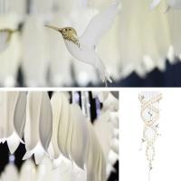 China New Design High Ceiling Decor Luxury Chandeliers Modeling Villa Staircase Ceramic Flower Pendant Light for sale