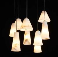 China SpanishNatural Alabaster Lamp Modern and Minimally Designed Marble Pendant Lamp Villa Living Room Bedroom Creative chand for sale