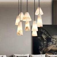 China SpanishNatural Alabaster Lamp Modern and Minimally Designed Marble Pendant Lamp Villa Living Room Bedroom Creative chand for sale