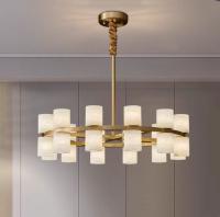 China High Quality Spanish Fashion Decoration Marble Lamp European Living Room High Ceiling ClassicQuartz Stone round Chandeli for sale