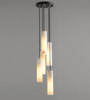 China Luxury lighting fixturesArt creative designer alabaster chandelier hotel lobby dining room long strip marble pendant lig for sale