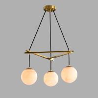 China Modern Round Alabaster Pendant Light Study Living Room Dining Room Art Hanging Trendy Decoration Chandelier for sale