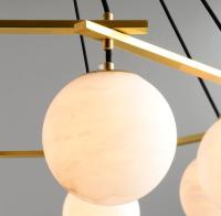 China Modern Round Alabaster Pendant Light Study Living Room Dining Room Art Hanging Trendy Decoration Chandelier for sale