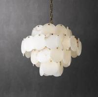 China Modern Lighting Fixtures Luxury Restaurant Bar Indoor Large Marble Chandelier For Living Room Simple Alabaster Chandelier D60CM for sale