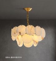 China Modern Lighting Fixtures Luxury Restaurant Bar Indoor Large Marble Chandelier For Living Room Simple Alabaster Chandelier D60CM for sale