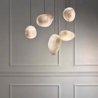 China Combination Irregular  Customized Moden Alabaster Decorative Chandelier To Family Hotel Cofeshop Linear Art Chandelier for sale