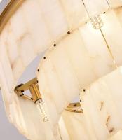 China Modern Home Decor Brass Chandelier Alabaster Marble Shade Hotel Restaurant Room Pendant Lamp  Lightings Fancy Lights for sale