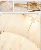 China Modern Home Decor Brass Chandelier Alabaster Marble Shade Hotel Restaurant Room Pendant Lamp  Lightings Fancy Lights for sale