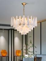 China Modern Minimalist Alabaster Chandelier Living Room Chandeliers Light Luxury Villa Dining Room Bedroom Decorative Pendant Lamp for sale