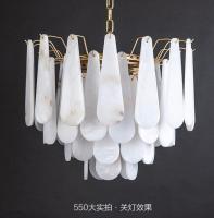 China Modern Minimalist Alabaster Chandelier Living Room Chandeliers Light Luxury Villa Dining Room Bedroom Decorative Pendant Lamp for sale