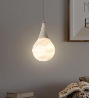 China Creative Alabaster Villa Hotel Bedroom Bar Spherical Raindrop Modern Decoration LED Chandelier Marble Light for sale