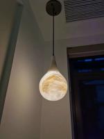 China Creative Alabaster Villa Hotel Bedroom Bar Spherical Raindrop Modern Decoration LED Chandelier Marble Light for sale