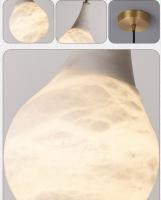China Creative Alabaster Villa Hotel Bedroom Bar Spherical Raindrop Modern Decoration LED Chandelier Marble Light for sale