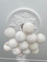 China Custom Round Alabaster Ball Stairs Decorative Chandelier Natural Marble Led Chandelier Lighting for sale