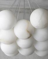 China Custom Round Alabaster Ball Stairs Decorative Chandelier Natural Marble Led Chandelier Lighting for sale