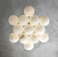China Custom Round Alabaster Ball Stairs Decorative Chandelier Natural Marble Led Chandelier Lighting for sale