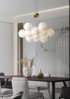 China Custom Round Alabaster Ball Stairs Decorative Chandelier Natural Marble Led Chandelier Lighting for sale